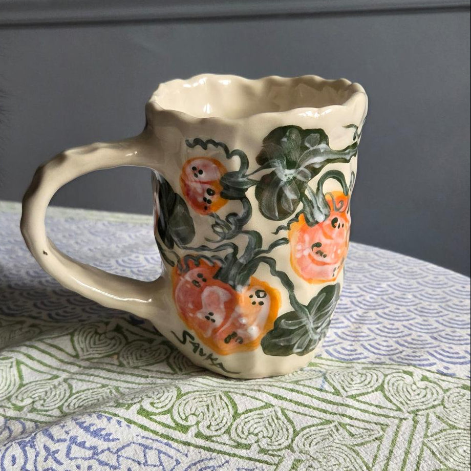 Coil-built Mug - Pumpkin Season** – Victoria Savka Clay