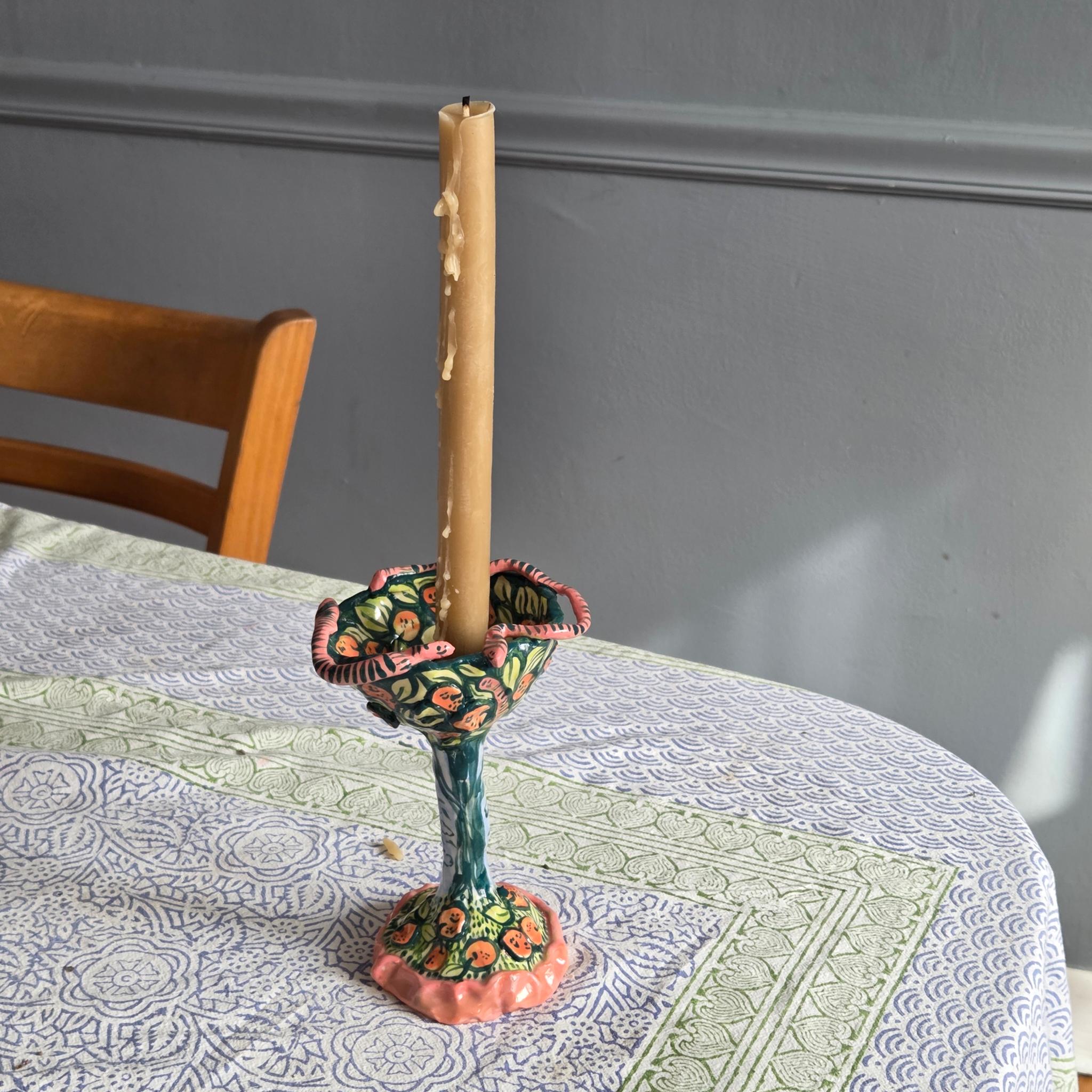 Candleholder - Worman Invasion of the Orange tree ** – Victoria Savka Clay